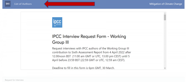 Media interviews with IPCC authors of Working Group III contribution to ...